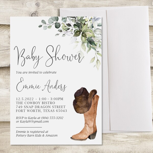 Western Baby Shower Invitations - Etsy