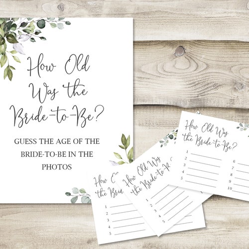 How Old Was the Bride Guess the Bride's Age Game How - Etsy
