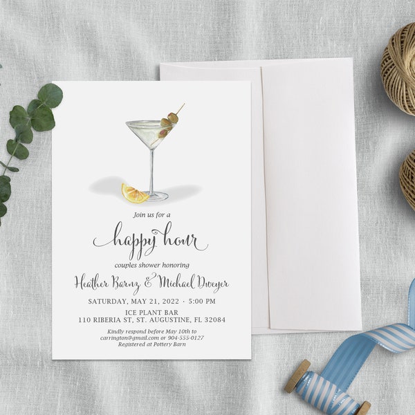 Martini Bridal Shower Invitation - Etsy