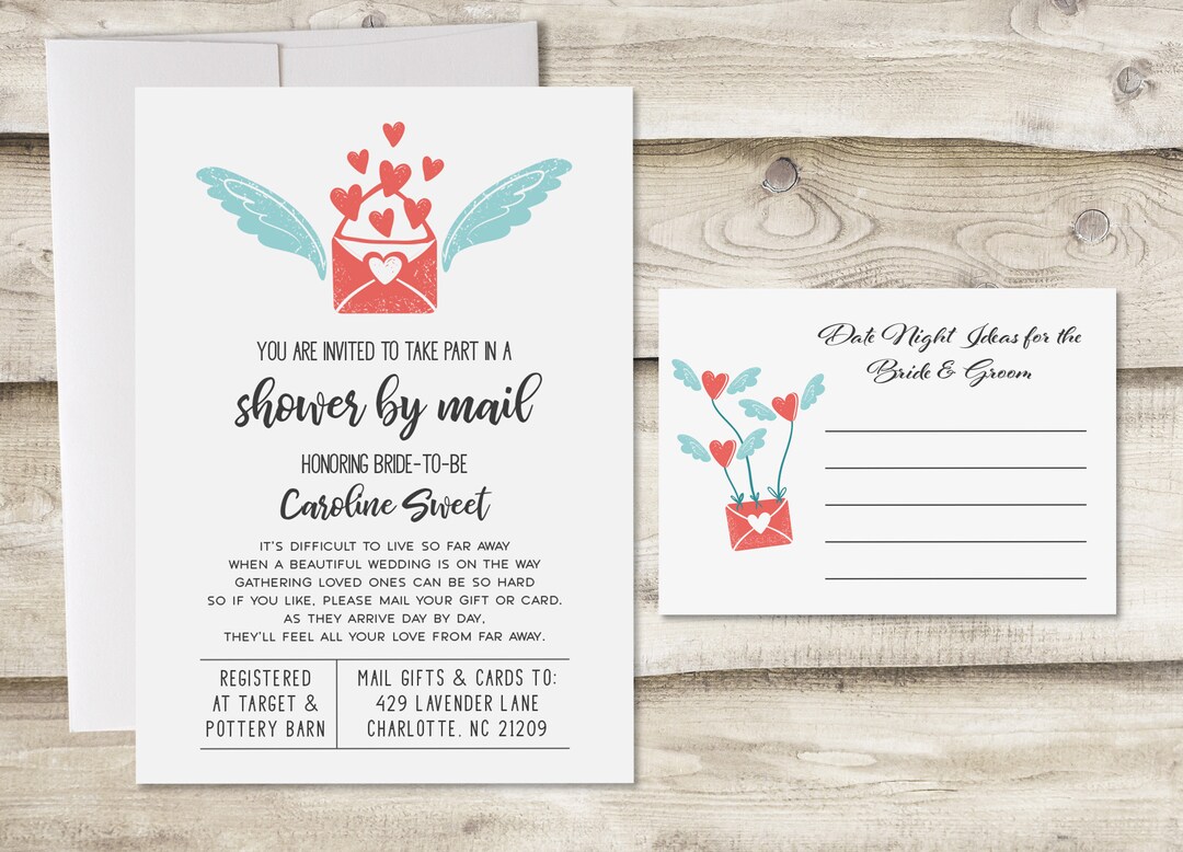 Bridal Shower by Mail Invitation With Date Night Ideas for the - Etsy