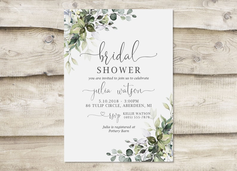Bridal Shower Invitation With Display Shower Insert Card and - Etsy