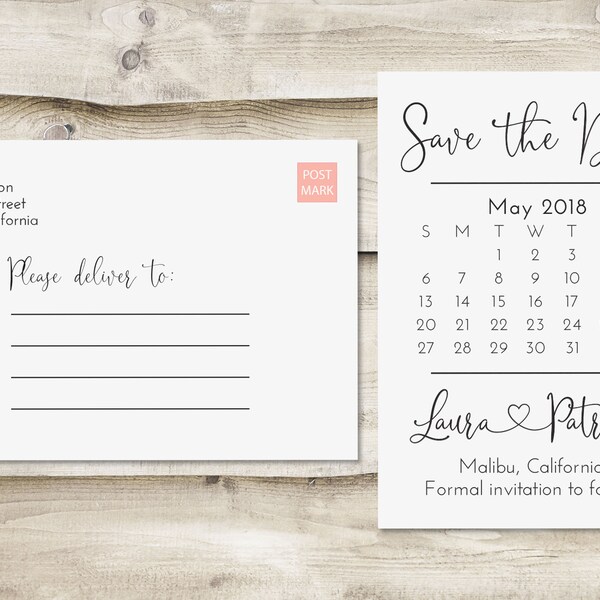 Save the Dates No Photo - Etsy
