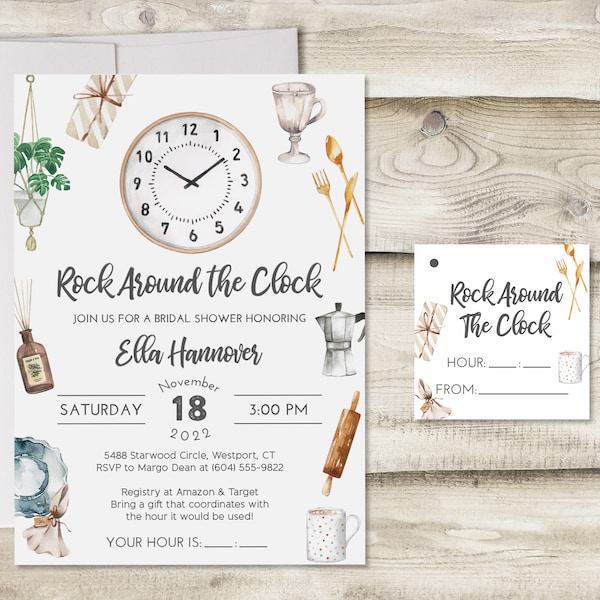 Clock Invitation - Etsy
