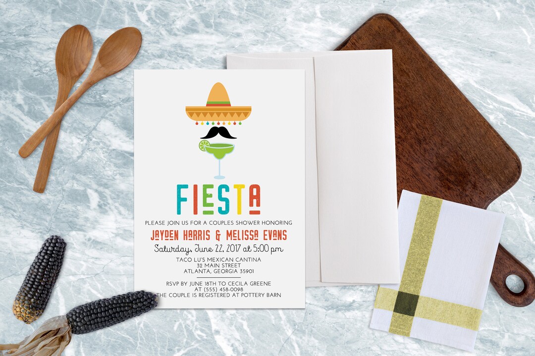 Fiesta Invitation, Fiesta Couples Shower Invitation, Couples Shower ...