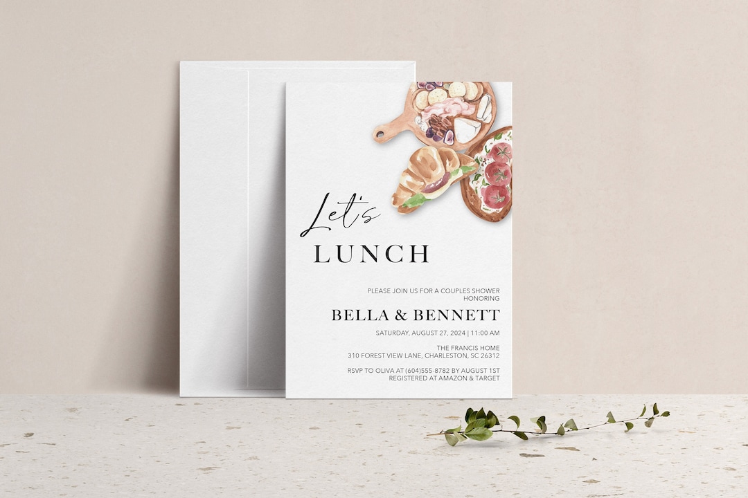 Let's Lunch Bridal Shower Invitation, Luncheon Sandwich Bites Tapas ...