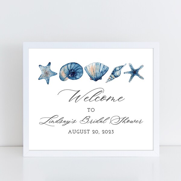 Seashell Bridal Shower Welcome Sign - Etsy