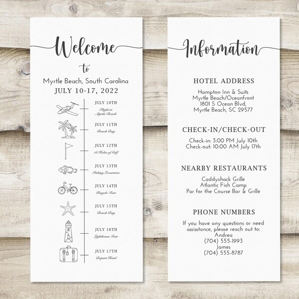 Hotel Welcome Card - Etsy