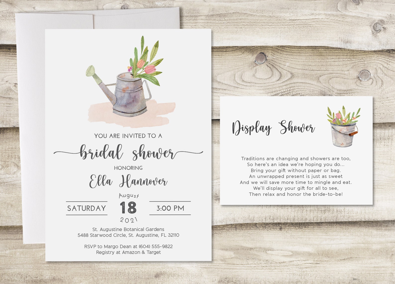 Garden Bridal Shower Invitation With Display Shower Insert - Etsy