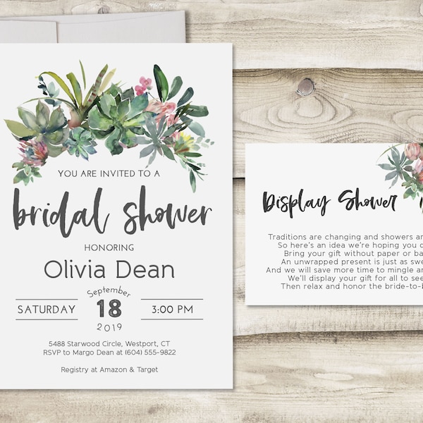 Display Wedding Shower Invitation - Etsy