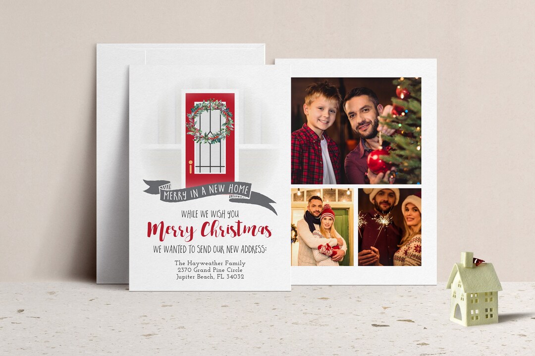 Printed or Printable We've Moved Holiday Photo Card New - Etsy