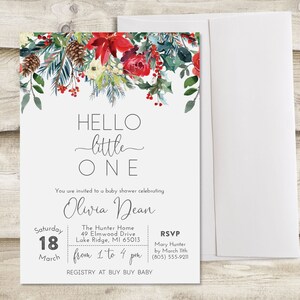 December Baby Shower Invitation, Couples Baby Shower Invitation, Gender ...