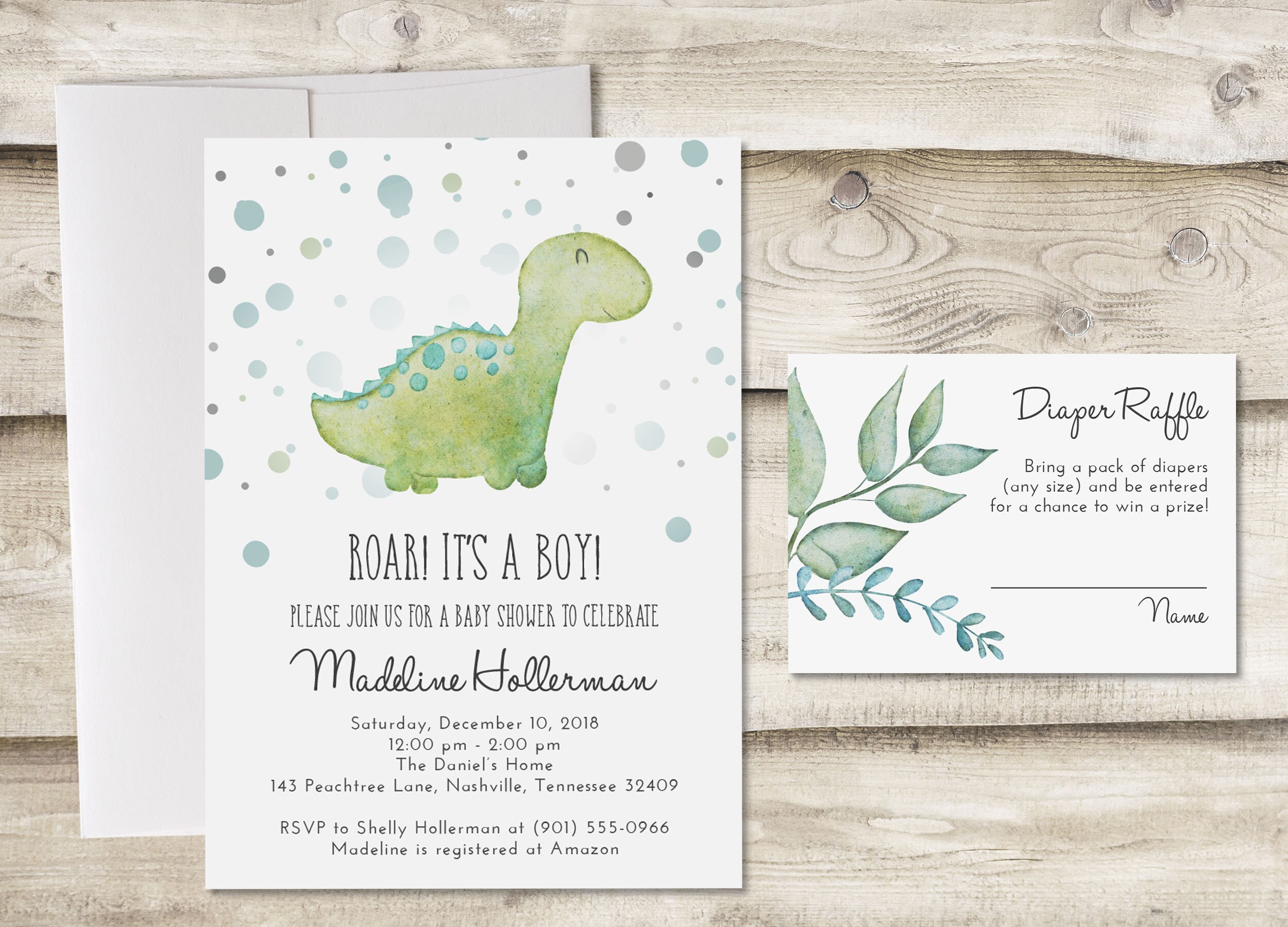 Roar It's a Boy Dinosaur Baby Shower Invitation Couples | Etsy