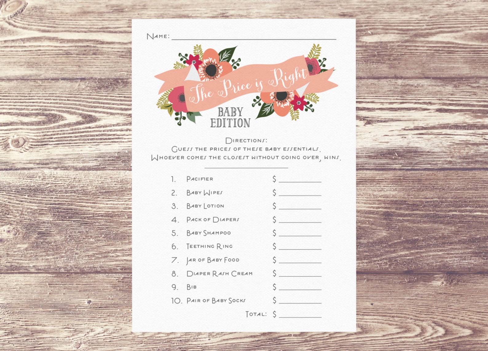 The Price is Right Baby Edition Digital Download Downloadable | Etsy