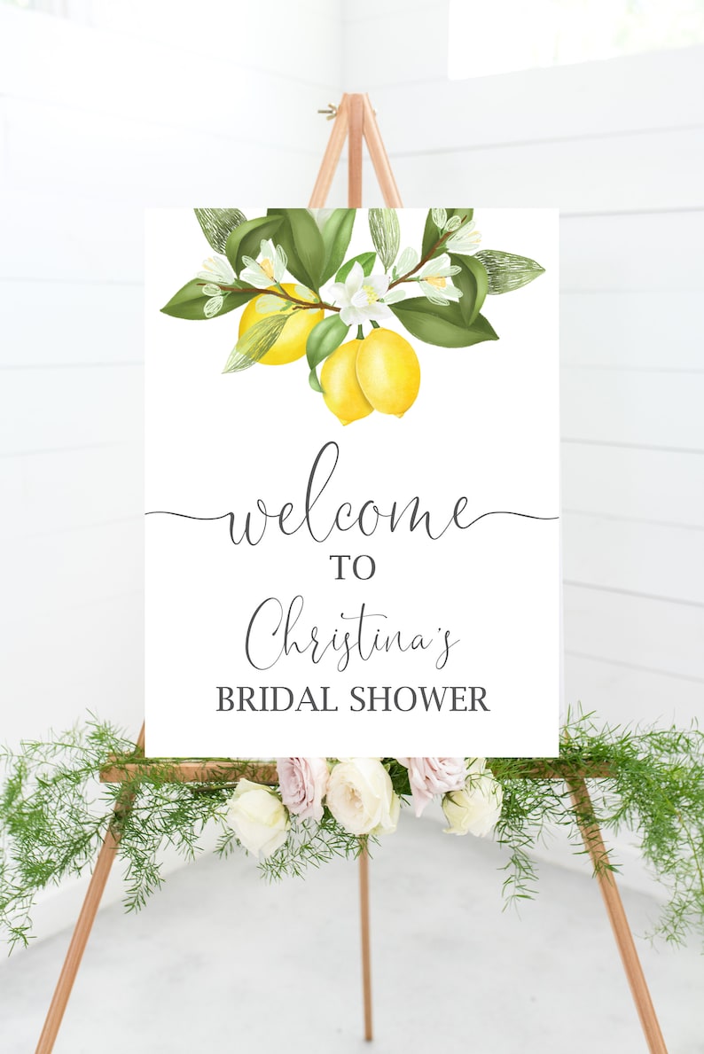 Digital Citrus Lemon Lime Welcome Sign for Bridal Shower - Etsy