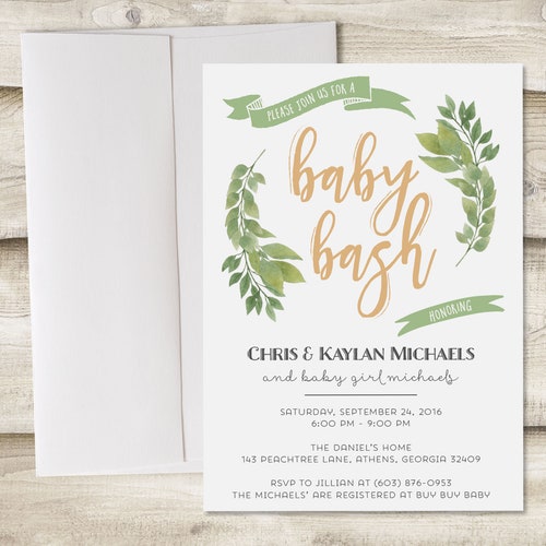 Baby Bash Invitation or Digital Set Couples Baby Shower | Etsy