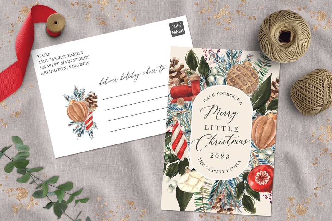 Printed Flora Ornaments Non-photo Postcard, Holiday Post Card Without ...