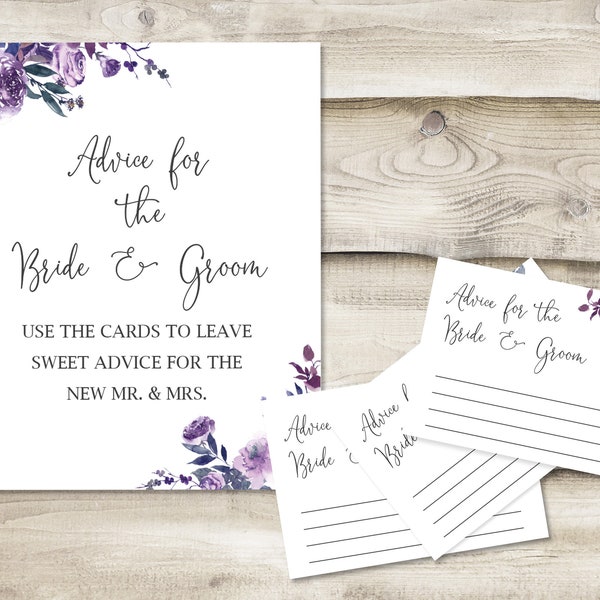 Bride and Groom Advice Cards - Etsy