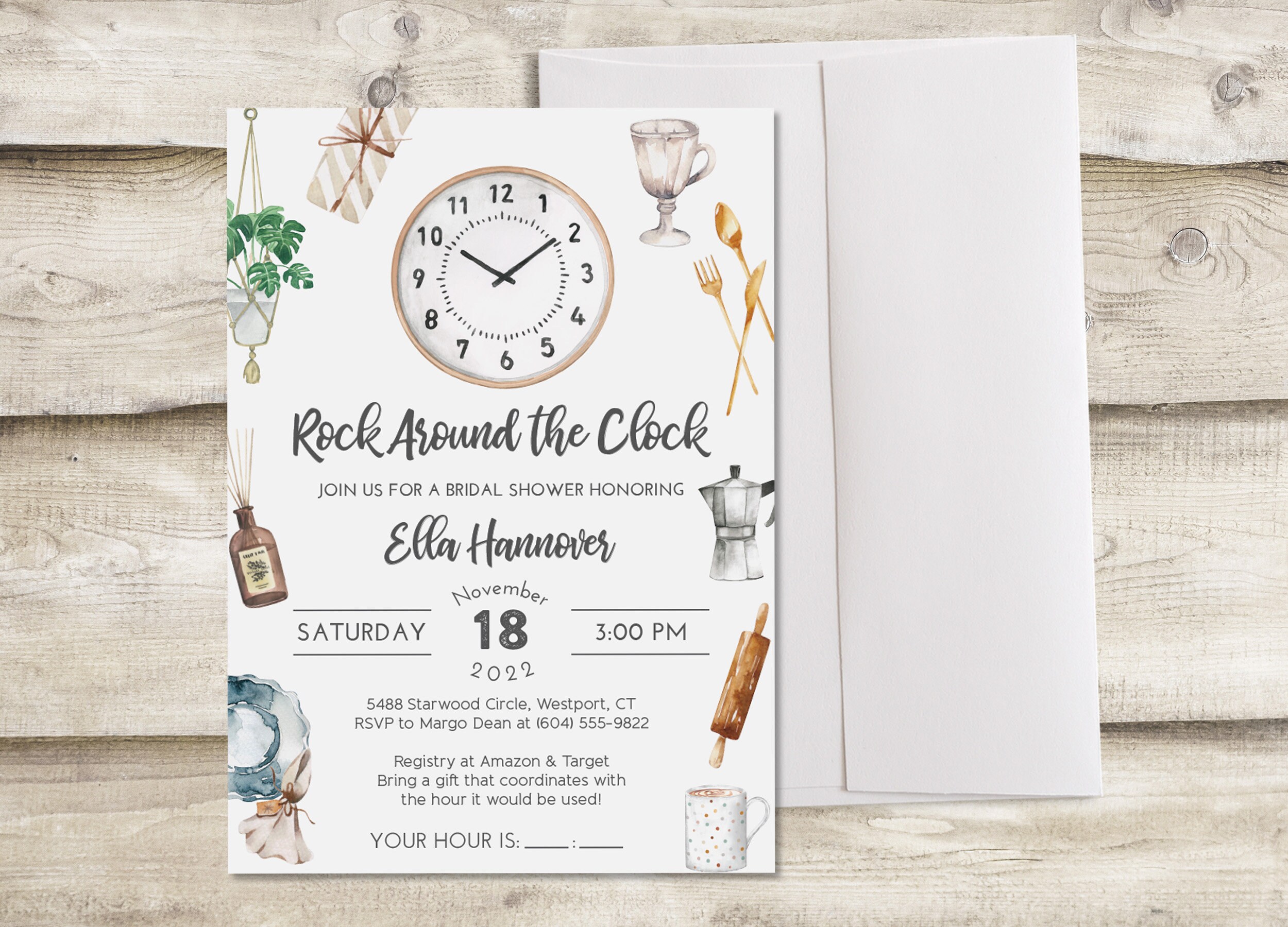 Rock Around the Clock Bridal Shower Invitation Couples | Etsy