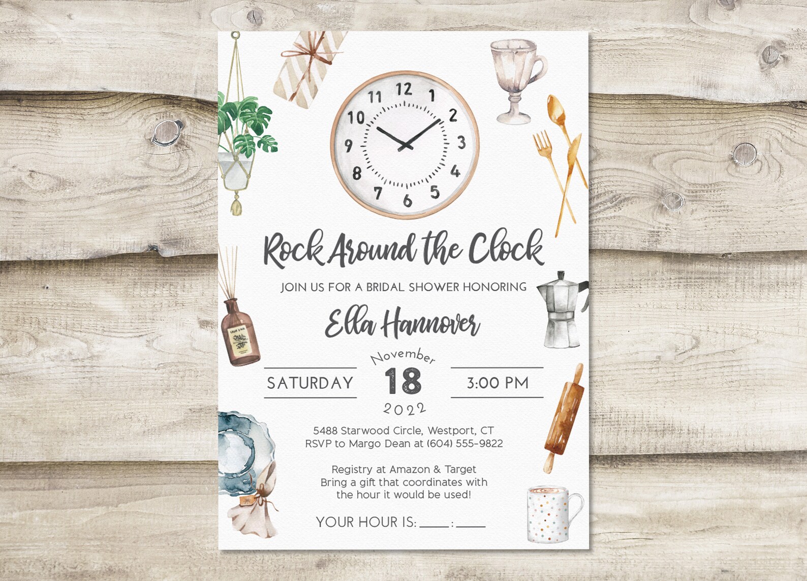 Rock Around the Clock Bridal Shower Invitation Couples - Etsy