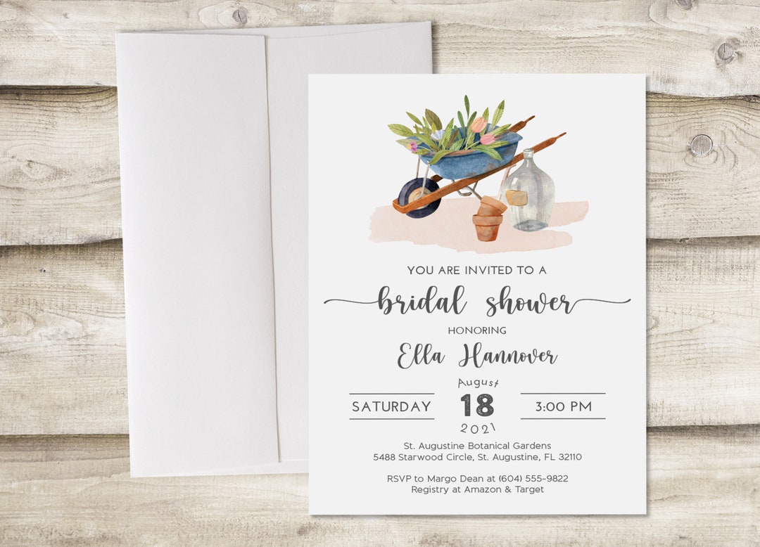 Garden Bridal Shower Invitation Floral Wedding Shower Invite - Etsy