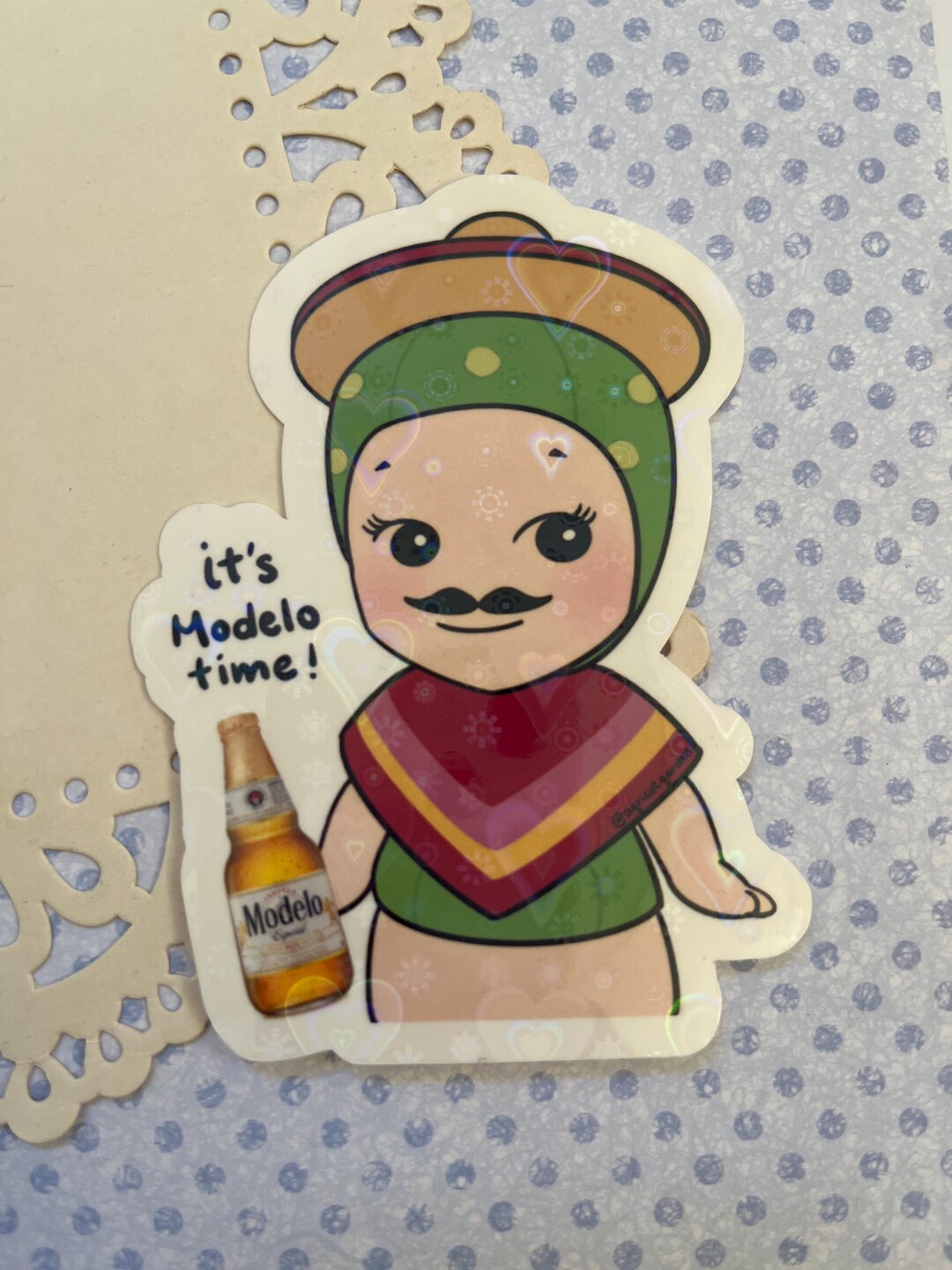 It’s Modelo Time Sonny Angel CLEAR Sticker (non-holographic) - Etsy