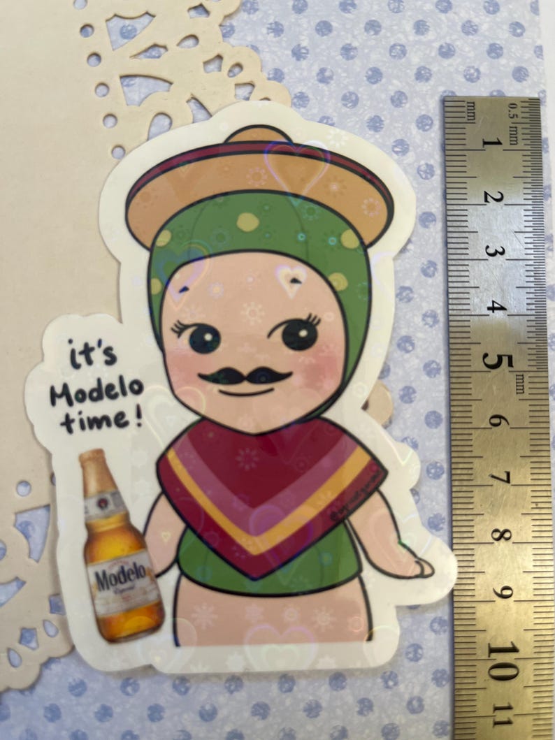 It’s Modelo Time Sonny Angel CLEAR Sticker (non-holographic) - Etsy
