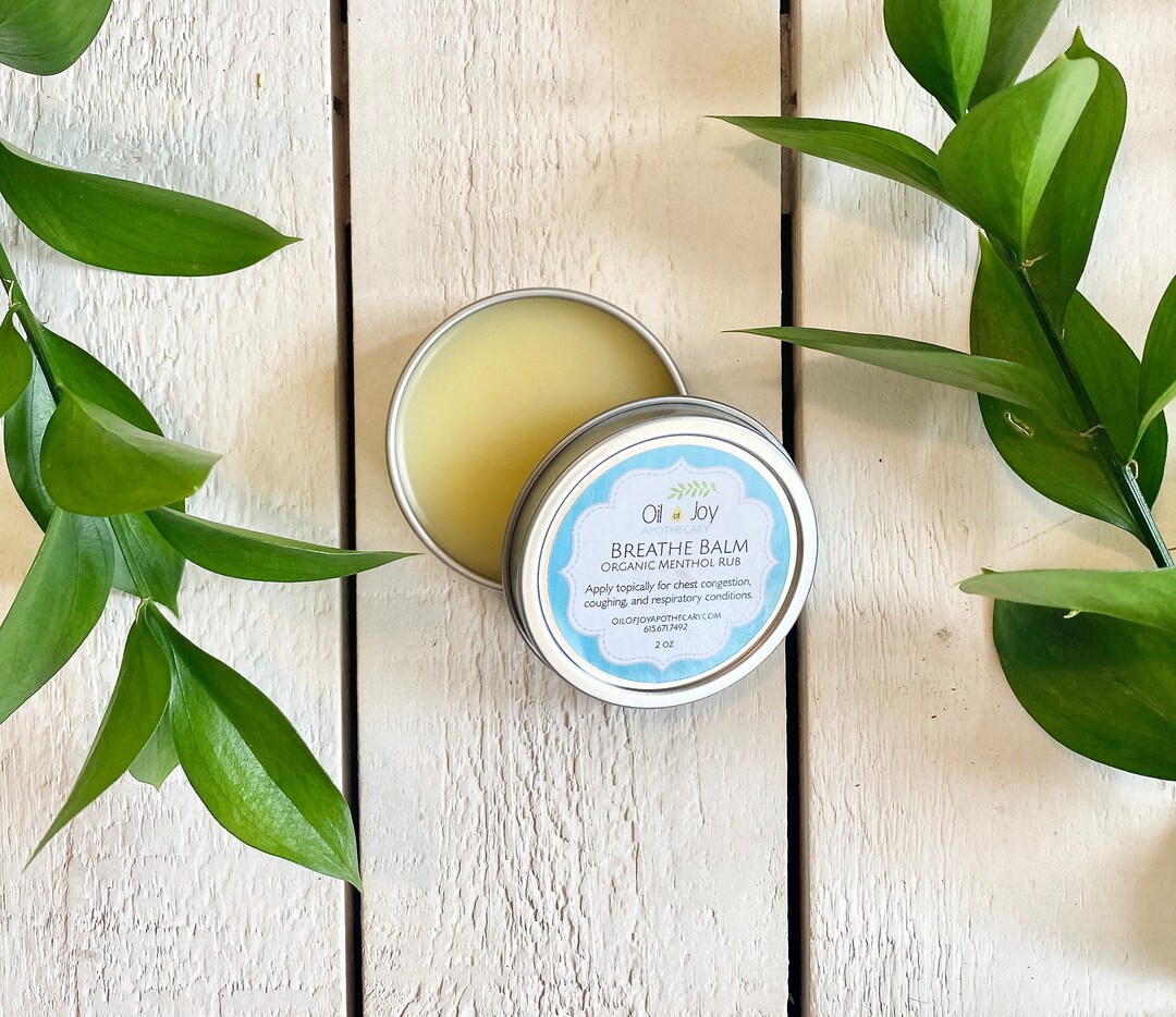 Sinus Relief Breathe Balm Organic Menthol Rub Natural Chest Rub Congestion Relief Organic Vapor ...