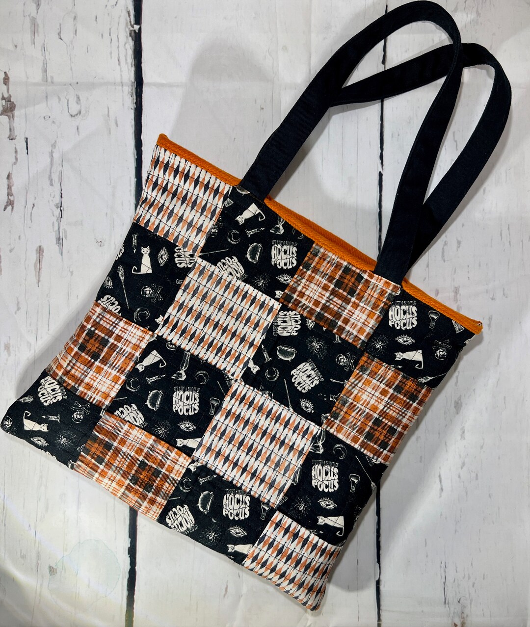 Quilted Halloween Hocus Pocus Purse Tote Bag With Shoulder Strap - Etsy