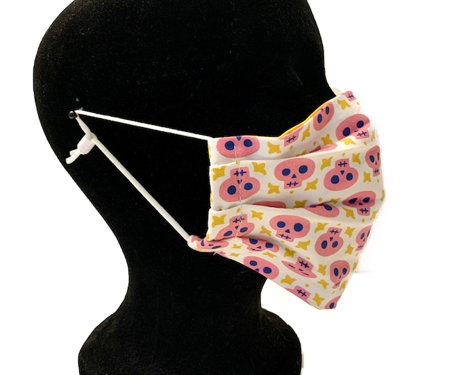 Skull Skeleton Face Mask, Reusable Cotton Face Mask With Elastic Ear ...