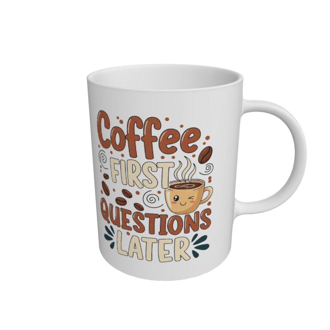 Coffee First, Questions Later Mug - Etsy UK