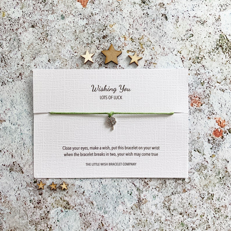 GOOD LUCK Wish Bracelet With Poem Wishing You Lots of Luck | Etsy UK