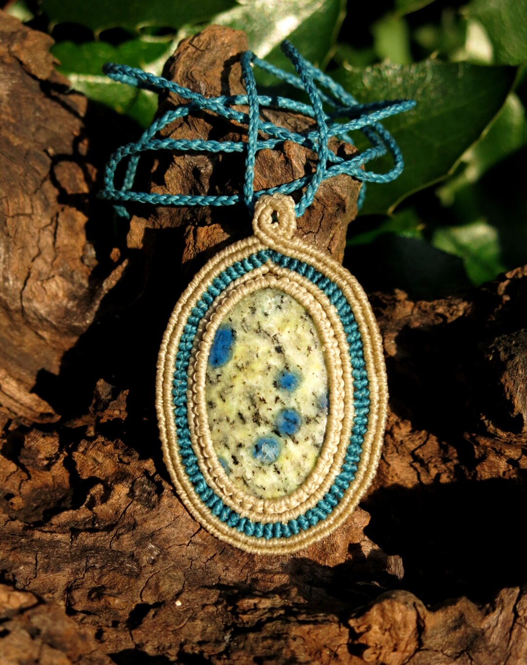 K2 Stone in Colorful Micro Macrame Necklace Afghanite Gem - Etsy