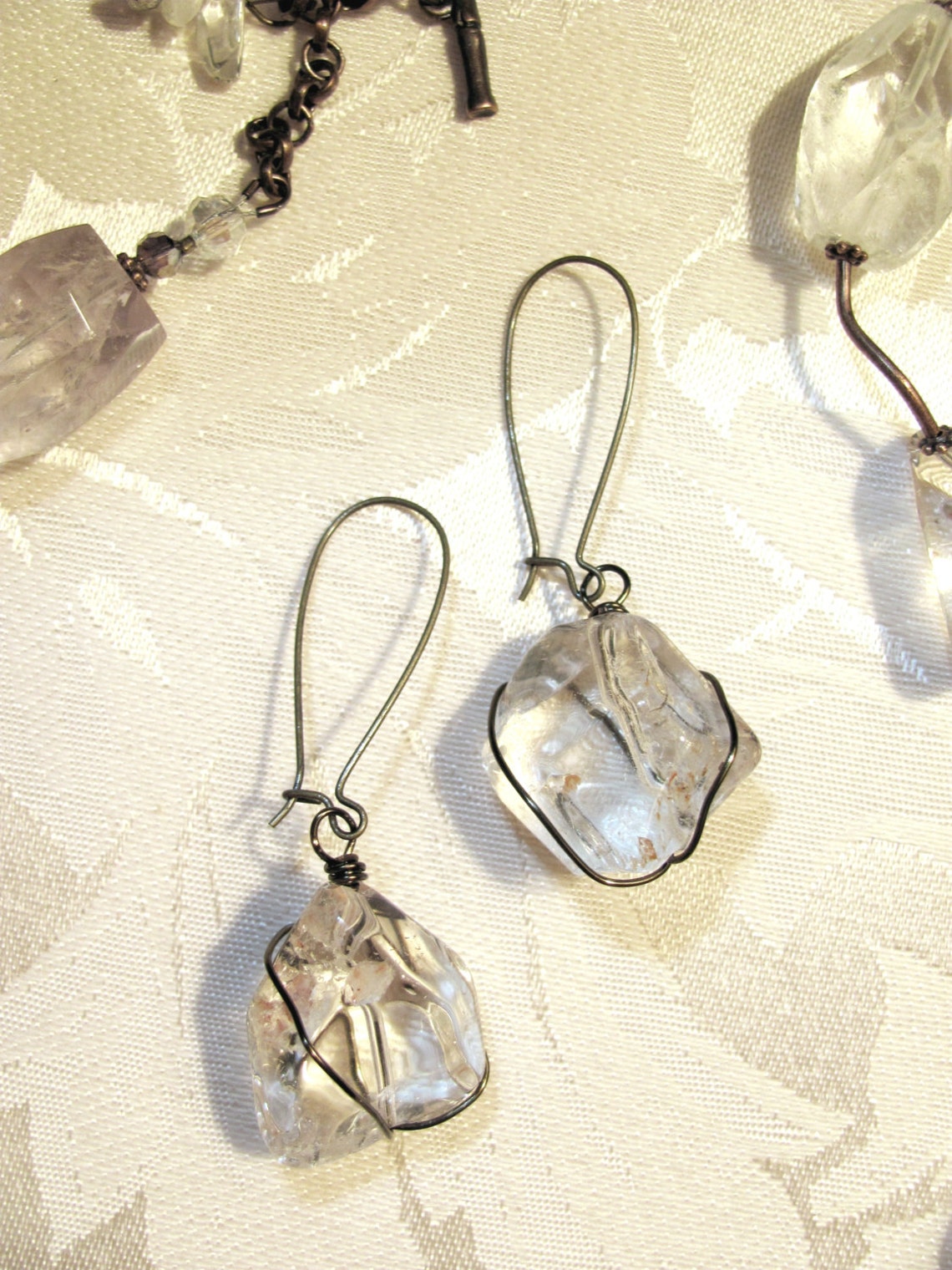 RAW DIAMOND OBSESSION Necklace and Earrings Set - Etsy