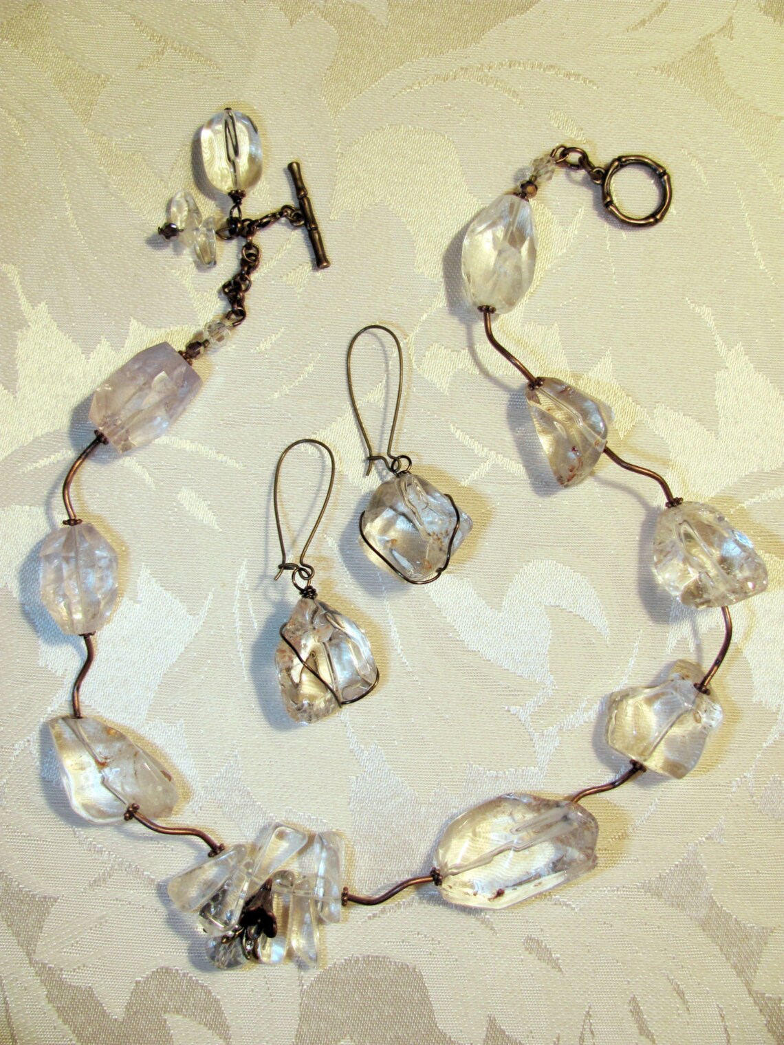 RAW DIAMOND OBSESSION Necklace and Earrings Set - Etsy