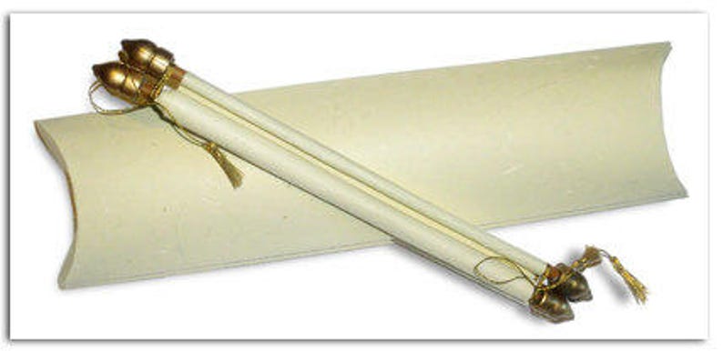Handmade Ivory Silk Paper Scroll Invitation With Box/envelopes - Etsy