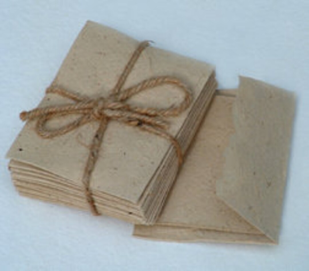 Handmade Natural Khaki Gift Card and Envelope Set of 10 (gift Tag), 3 ...