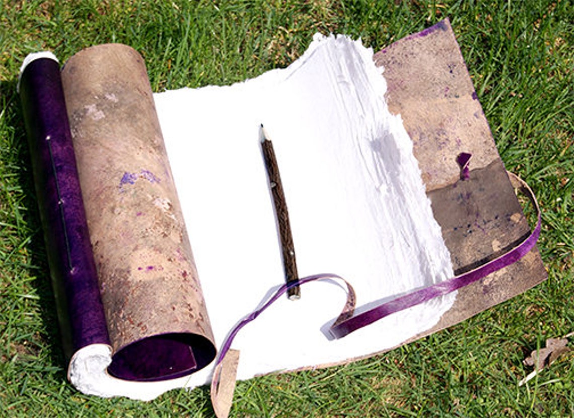 Handmade rugged soft leather bound artists scroll | Etsy