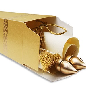 DIY Gold Scroll Rods + Gold Tassel With Decorative Gold Box Set of 50 ...