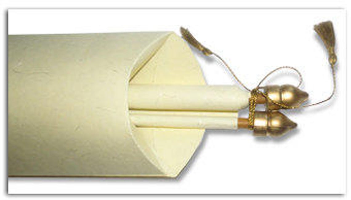 Handmade Ivory Silk Paper Scroll Invitation With Box/envelopes - Etsy