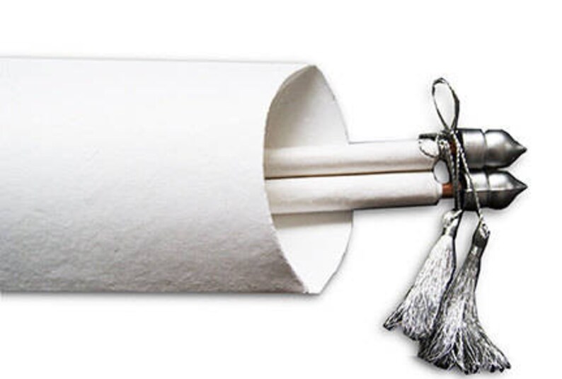 Handmade White Silk Paper Scroll Invitation With Box/envelopes - Etsy