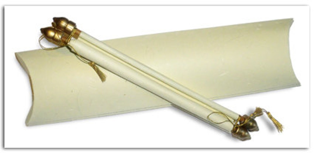 Handmade Ivory Silk Paper Scroll Invitation With Box/envelopes Set of ...