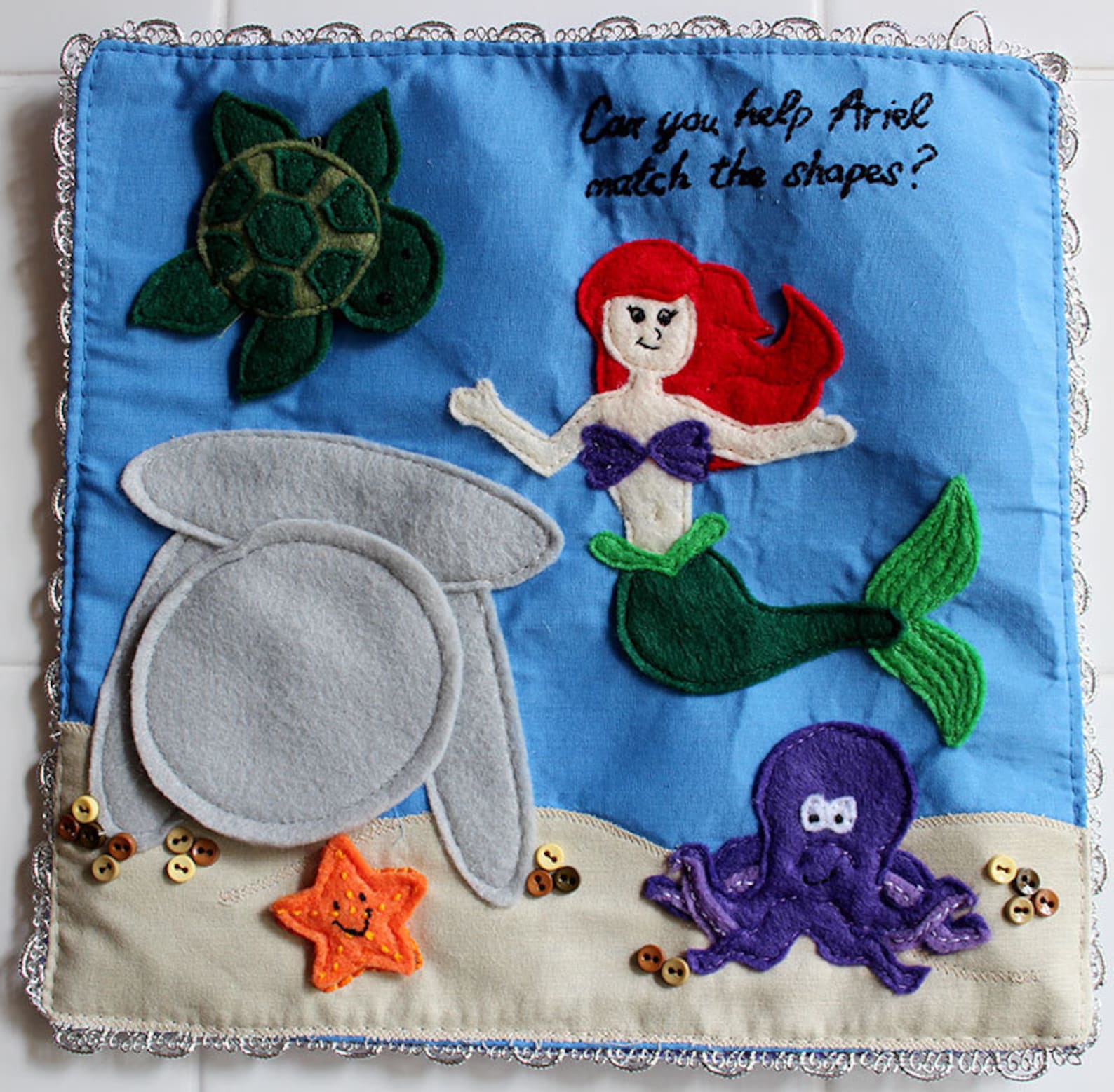 Mermaid Under the Ocean Felt Quiet Book Princess Page PATTERN - Etsy