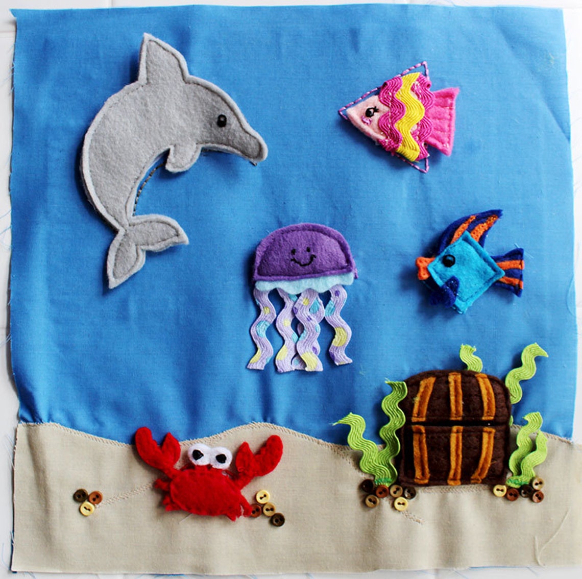 Mermaid Under the Ocean Felt Quiet Book Princess Page PATTERN - Etsy