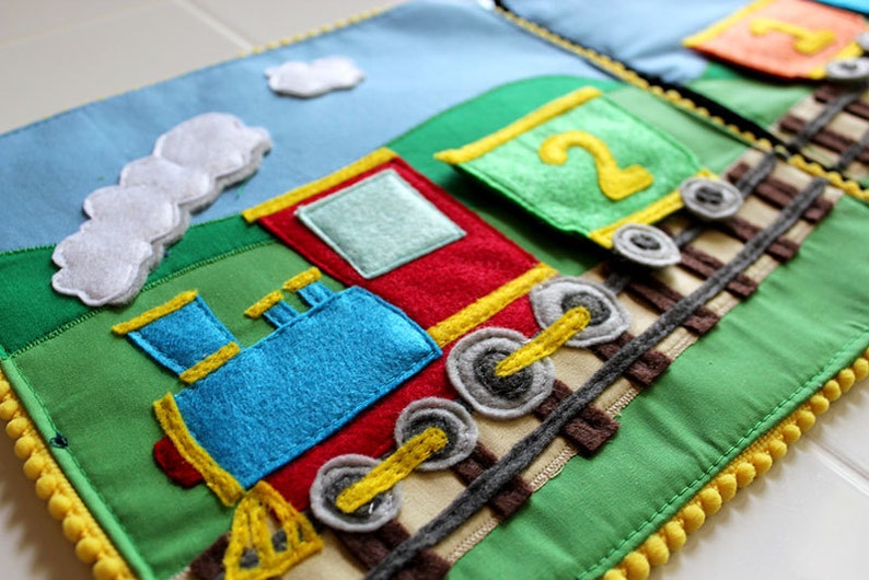 Felt Counting Train With Removable Cars - Things That Go Quiet Book ...