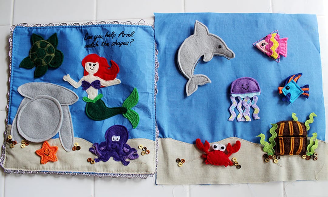 Mermaid Under the Ocean Felt Quiet Book Princess Page PATTERN - Etsy