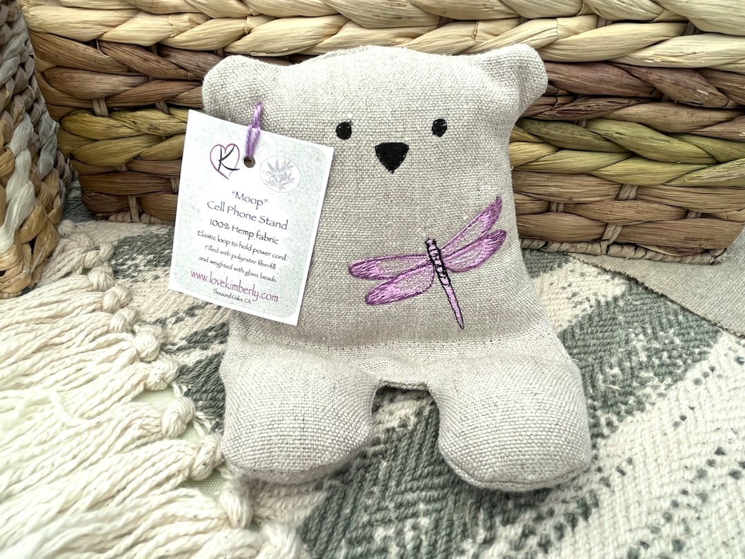 Cell Phone Stand, Dragonfly, Embroidered Teddy Bear, Phone Pillow, Bear ...