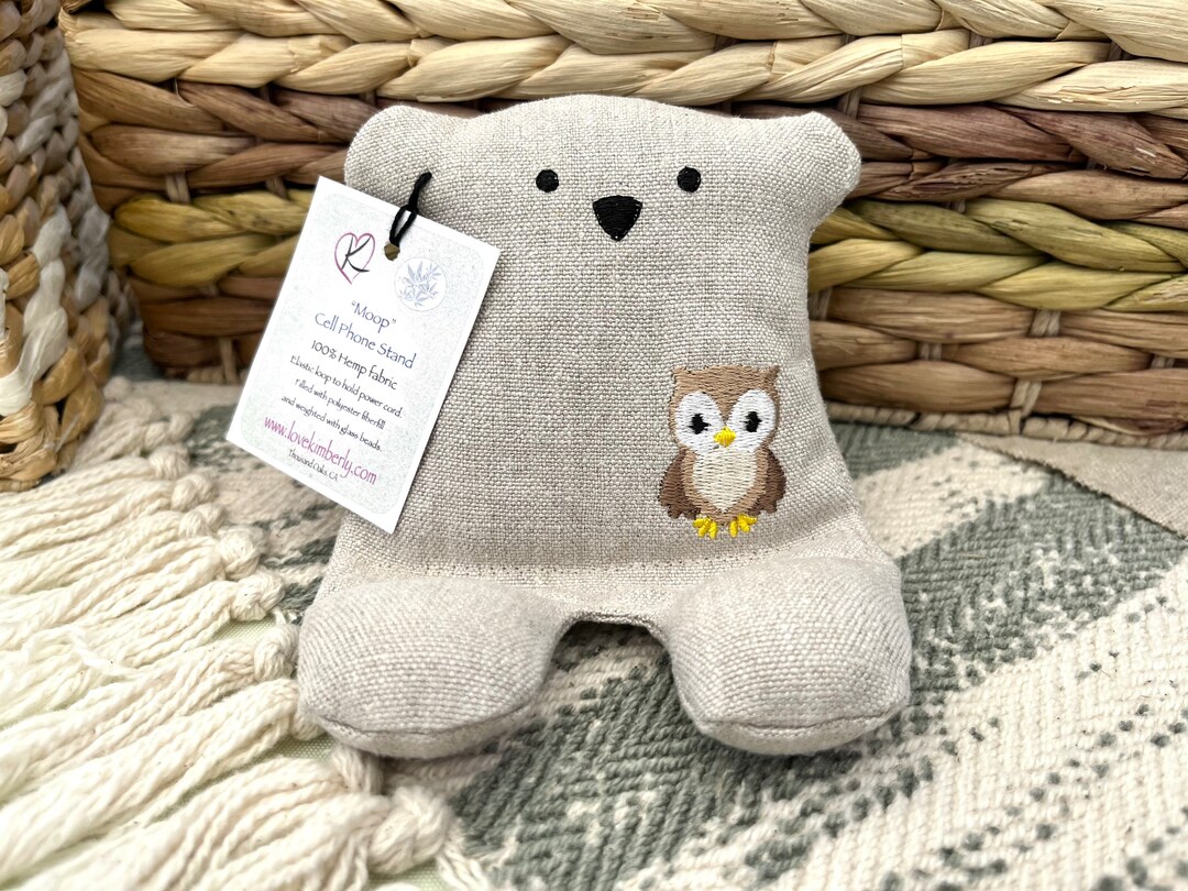 Cell Phone Stand, Owl, Embroidered Teddy Bear, Phone Pillow, Bear Phone ...