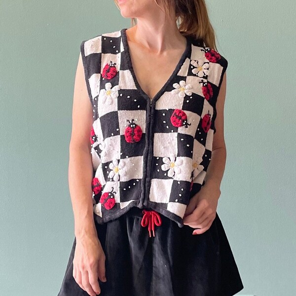 Checkerboard Sweater - Etsy
