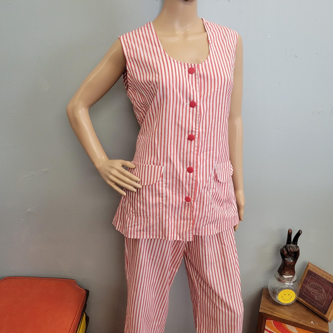Vtg 70s PIN STRIPE SUIT : Vintage Medium Candy Striper Style Landau ...