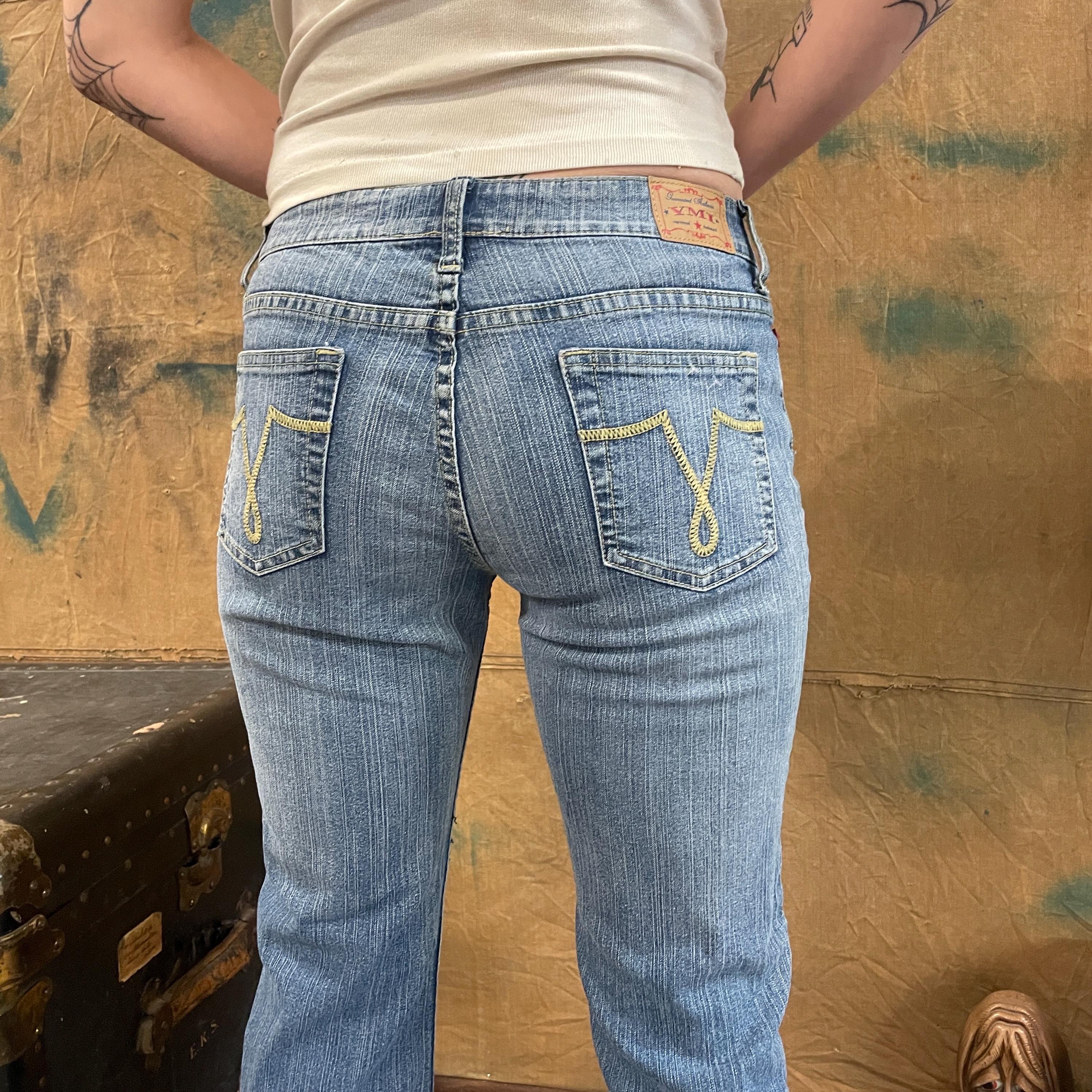 Vtg Y2K GOLD GLITTER JEANS // Vintage Ymi Flare Leg Ultra Vtg Y2K GOLD GLITTER JEANS // Vintage Ymi Flare Leg Ultra